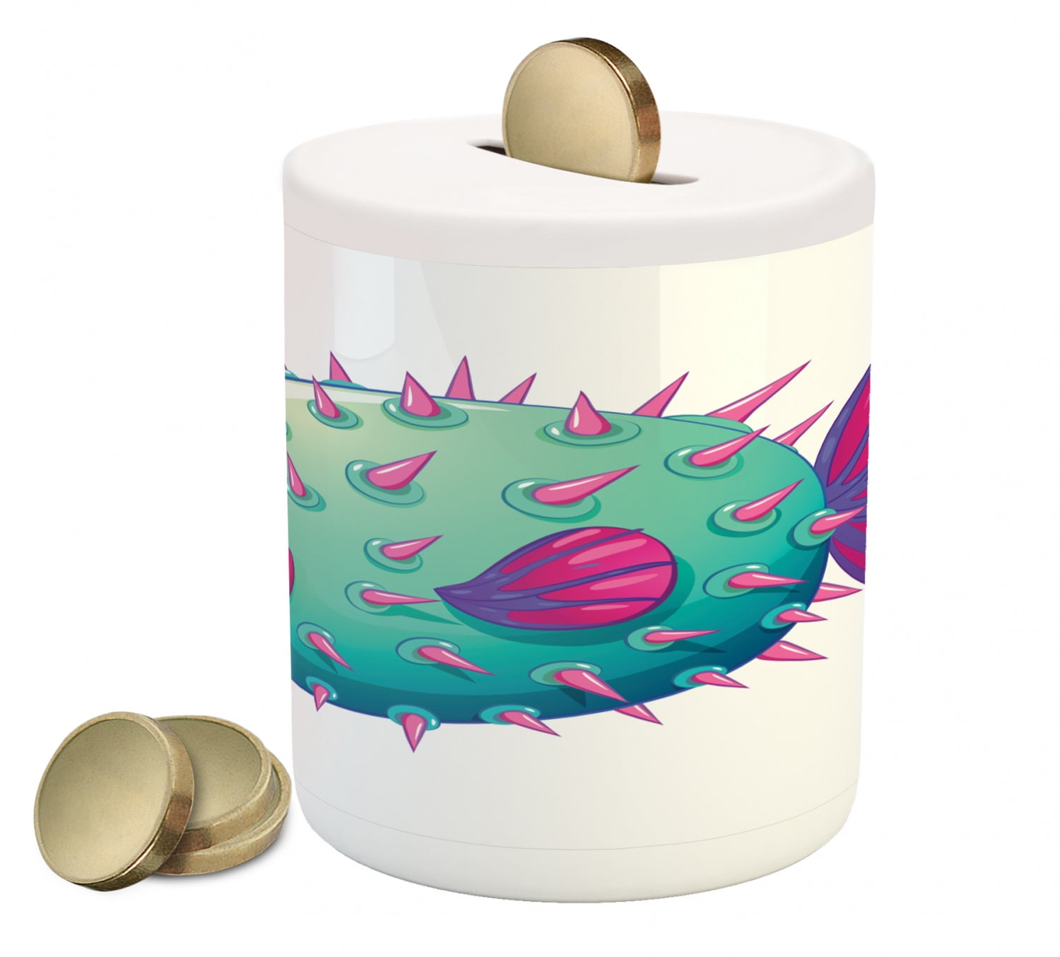 Fish Piggy Bank, Cheerful Bubble Fish Illustrated in Vibrant Colors on ...