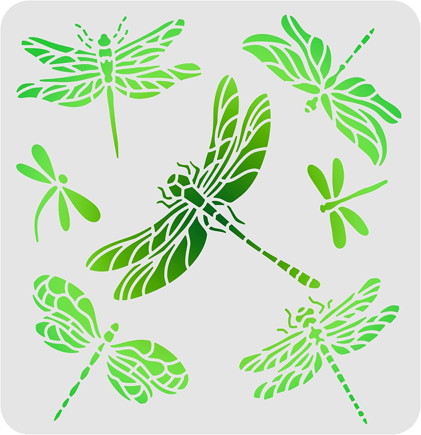 Dragonfly Stencils Template 11.8x11.8inch Plastic Dragonflies Drawing Painting Stencils Square ...