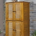Afuera Living Traditional Wood Outdoor Storage Cabinet in Brown ...