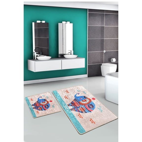 Antibacterial Bathmat Set (2 Pieces), 100% Polyester, 19.7 x 23.6 ...
