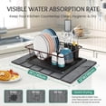 Counter & Drying Mat Dark-Gray Marble Pattern 16" x 12" Kitchen ...