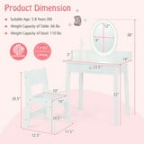 Resenkos Kids Vanity Set with Lighted Mirror-White, Kids Makeup Vanity ...