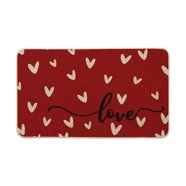 Smile Valentine's Day Themed Kitchen Rugs Set of 2, Love Heart Design ...
