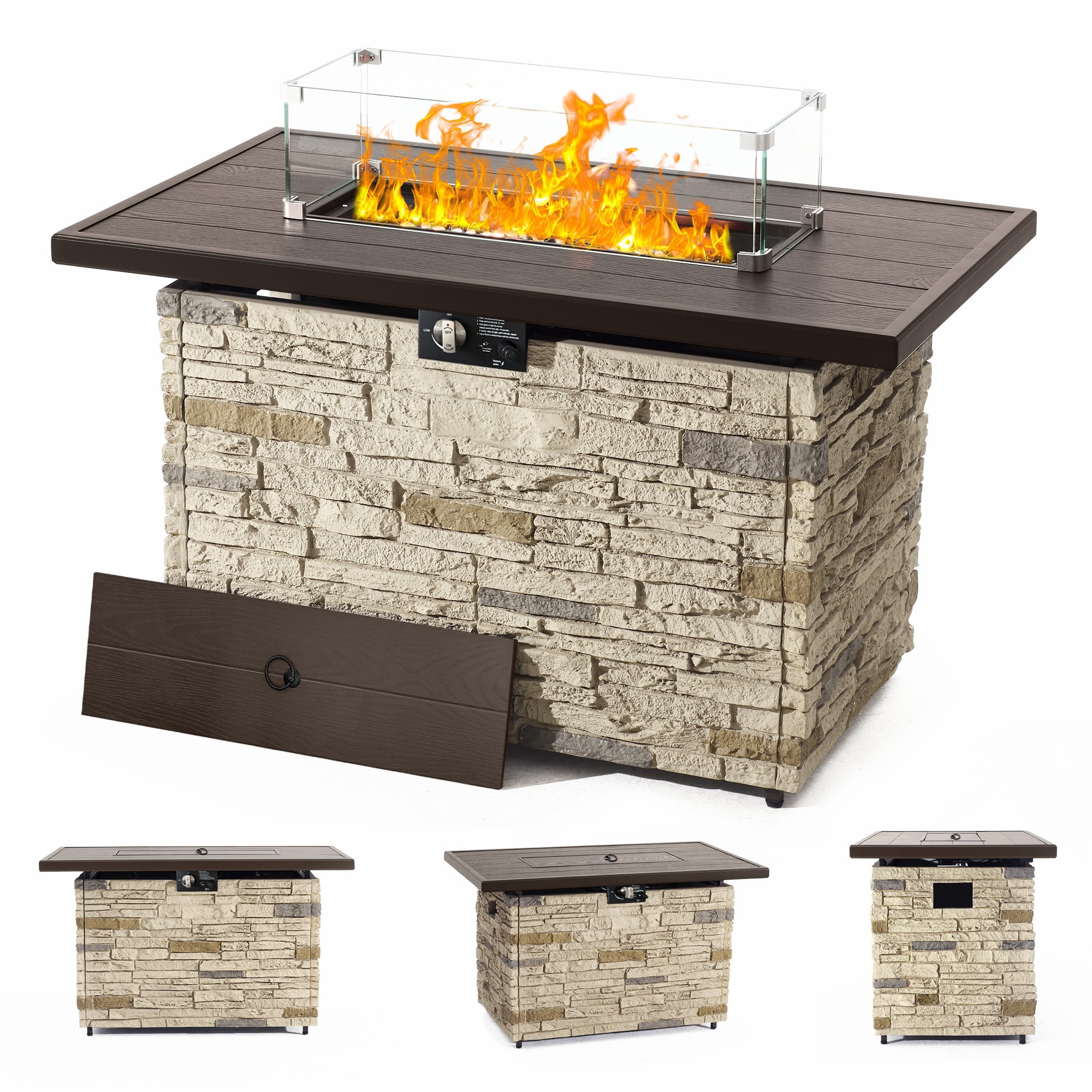 Click here for Innumia 43 In. Propane Fire Pit Table Outdoor Ston... prices
