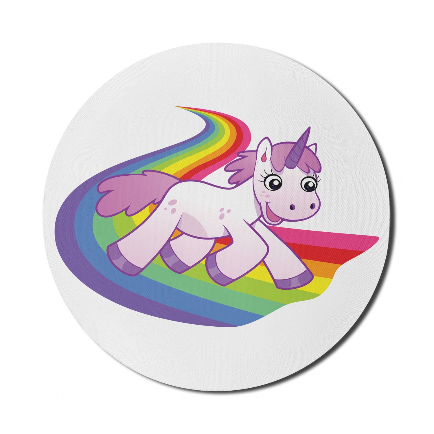 Cartoon Mouse Pad for Computers, Baby Unicorn Runs on the Rainbow ...