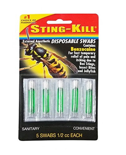 3 Pack - Sting-kill Extermal Anesthetic Disposable Swabs 5 Each ...