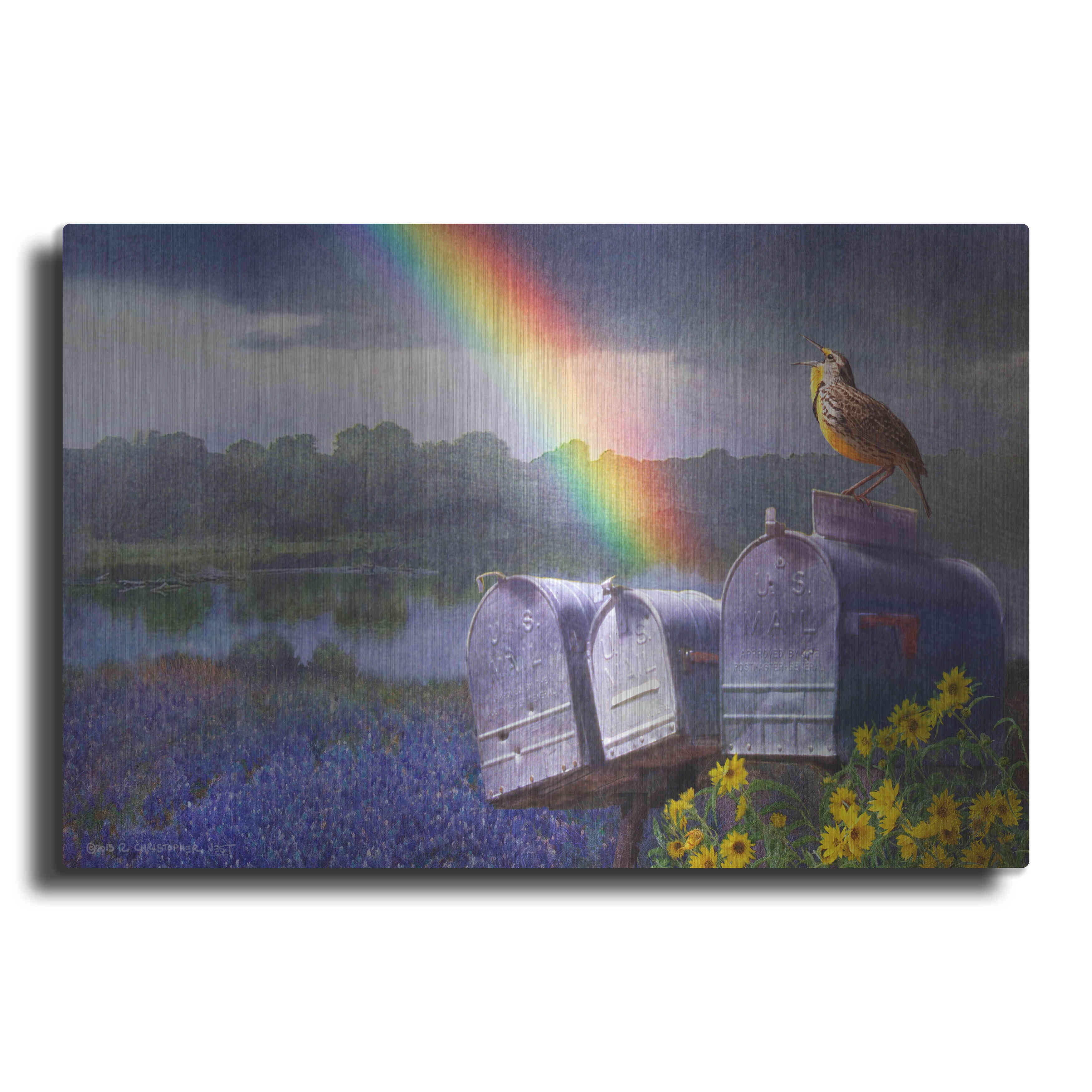 Luxe Metal Art 'Mailboxes' by Chris Vest, Metal Wall Art, 24"x16 ...