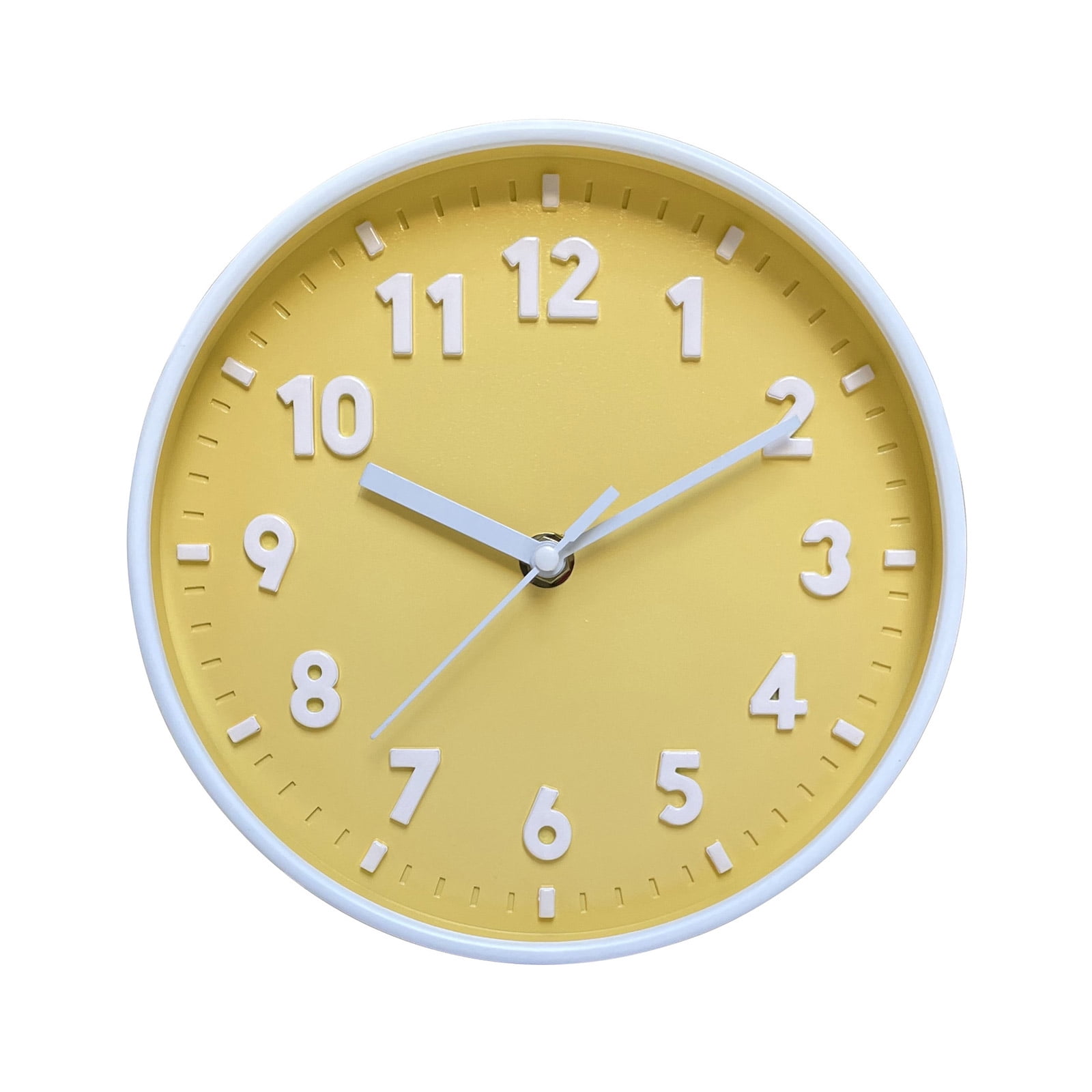 Modern 8 Inch Battery Operated Non-Ticking Wall Clock, Candy Color ...