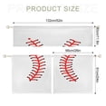 Baseball Stitch Pattern Red 3-Piece Kitchen Curtain Set - Tier Valance ...
