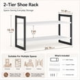 2-Tier Shoe Rack for Closet & Entryway, Stackable Shoe Organizer, Screw ...