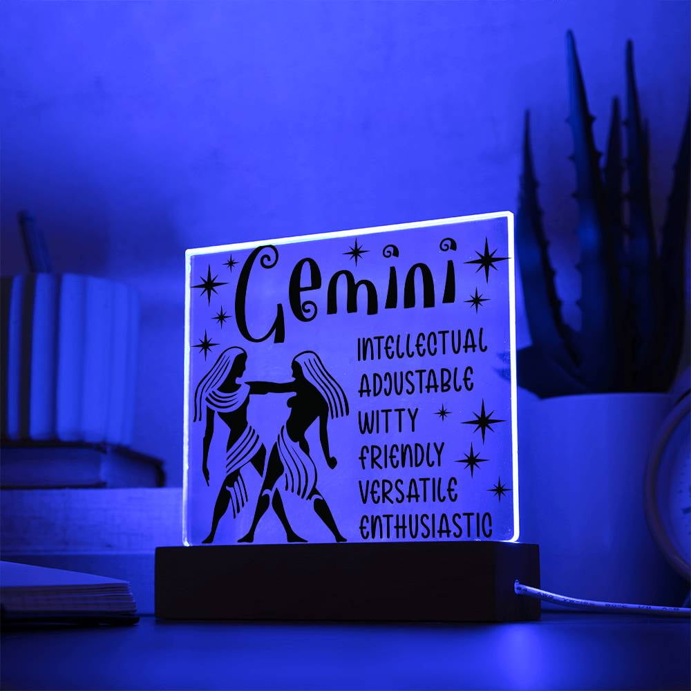 Gemini Zodiac Sign Positive Traits | Acrylic Square Plaque - Walmart.com