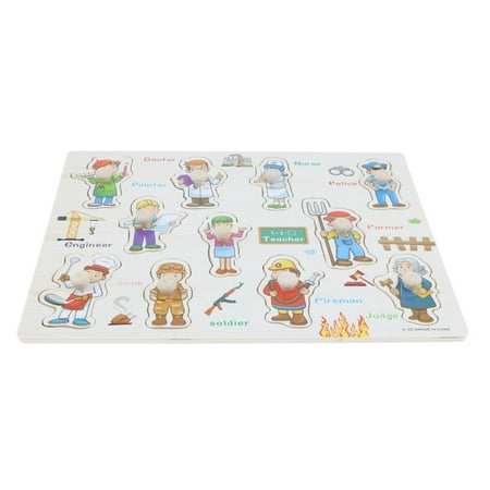 Wooden Peg Educational Teaching Cartoon Peg Puzzle Jigsaw Preschool ...