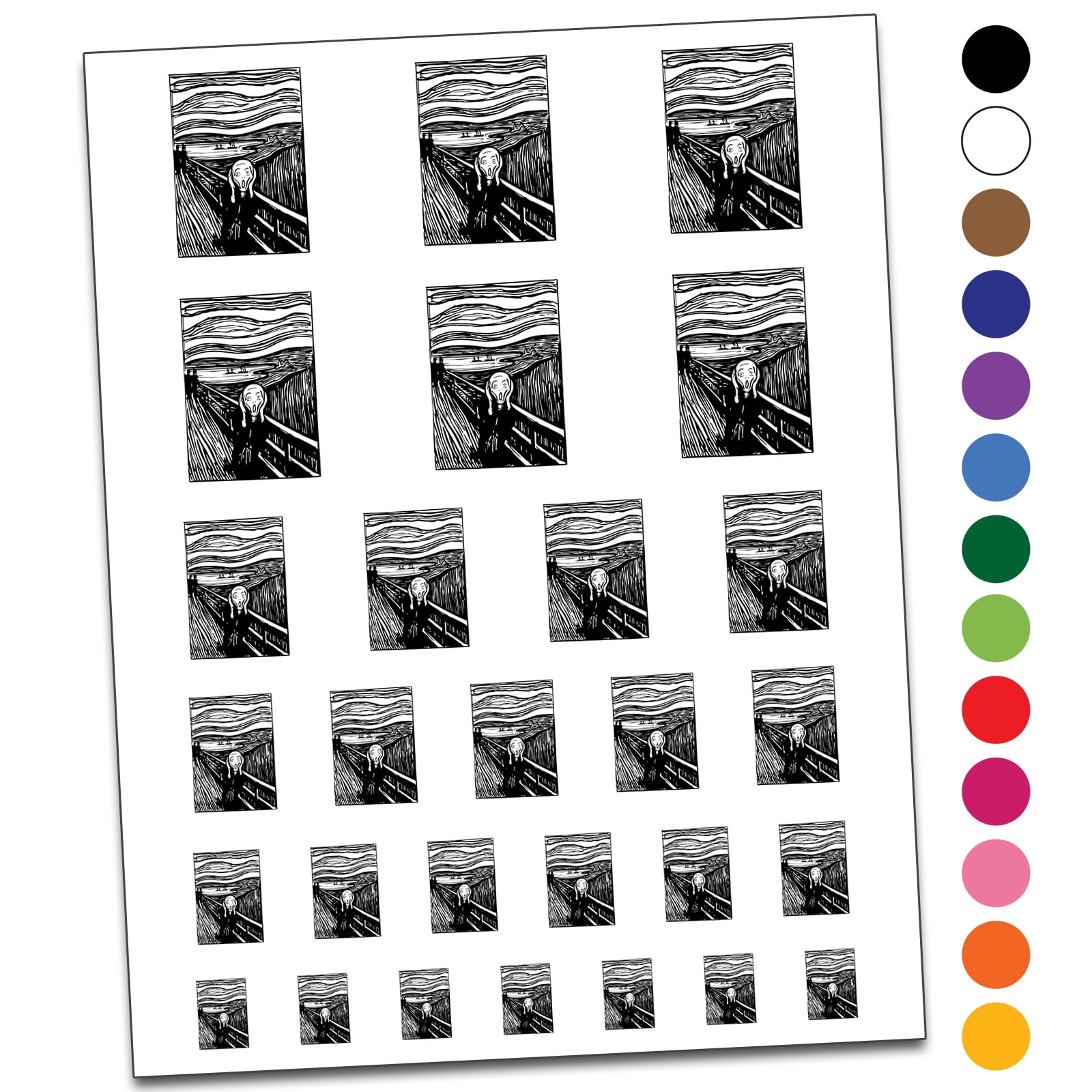 The Scream Art Painting Edvard Munch Water Resistant Temporary Tattoo ...