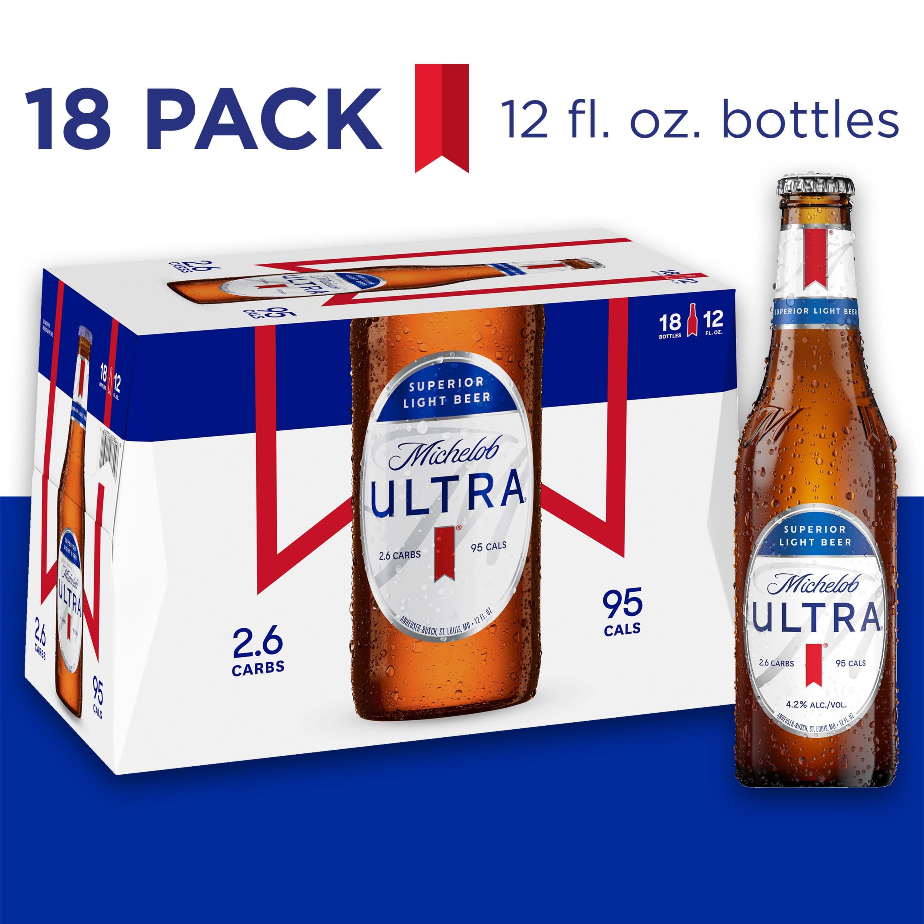 Michelob ULTRA Light Beer, 18 Pack Beer, 12 FL OZ Bottles – Walmart ...