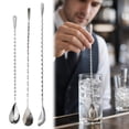 Bar Spoon, 25.5cm Cocktail Mixing Spoon, Long Spoons for Stirring, Long ...