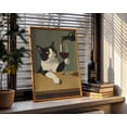 Affixzi Moody Tuxedo Cat Style Print Funny Cat Drinking Wine Poster ...
