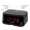 SHARP Digital Alarm Clock, Midnight Black, USB Charge Port, Red LED ...