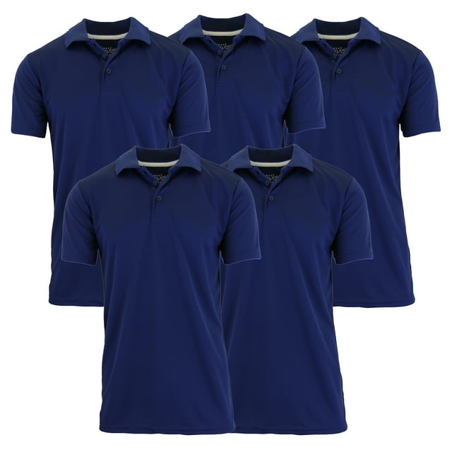5-Pack Men's Dry Fit Moisture-Wicking Polo Shirt (S-3XL) - Walmart.com