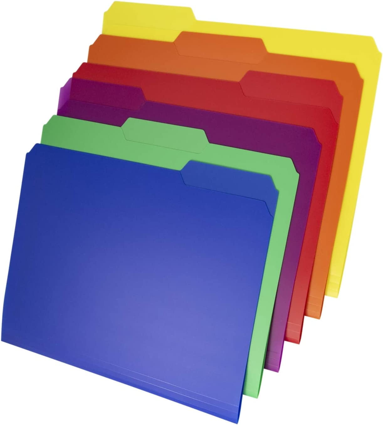 Colored File Folder, 1/3-Cut Tab, Letter Size, Assorted Primary Colors ...