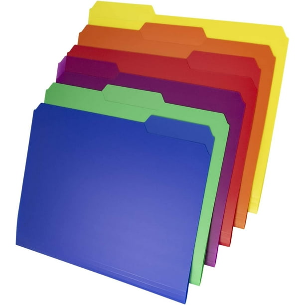 Colored File Folder, 1/3-Cut Tab, Letter Size, Assorted Primary Colors ...
