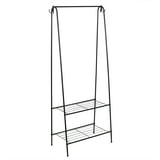Home Basics 2-Shelf Free-Standing Garment Rack with Hooks, Black ...