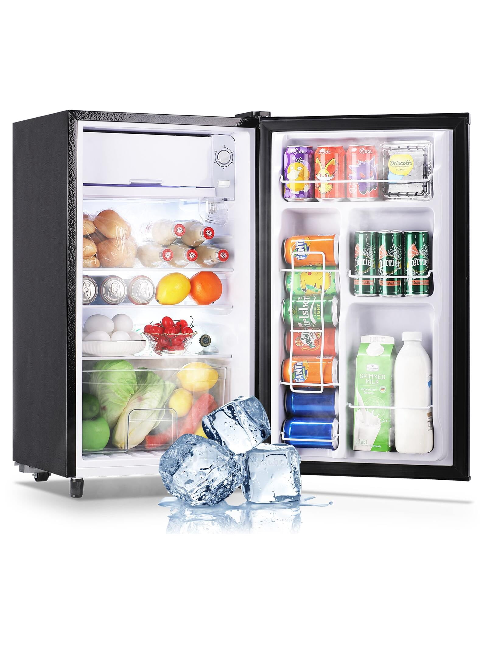 WANAI Mini Fridge 3.2 Cu.Ft Single Door Compact Refrigerator with ...