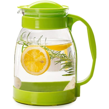 TESNN Heat Resistant Glass Iced Tea Pitcher with Lid and Sprout, 68oz ...