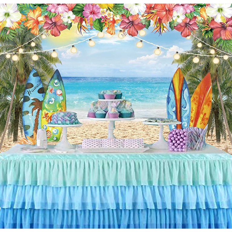 Hawaiian Theme Background PRINTED Custom LUAU Party Backdrop LUAU
