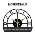 YIGSECU Oversized Metal Wall Clock Quiet Movement Visible Number Living ...