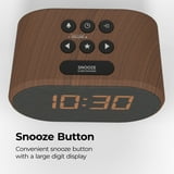 i-box Lite Wooden Alarm Clock with USB Phone Port, LED Display, FM ...