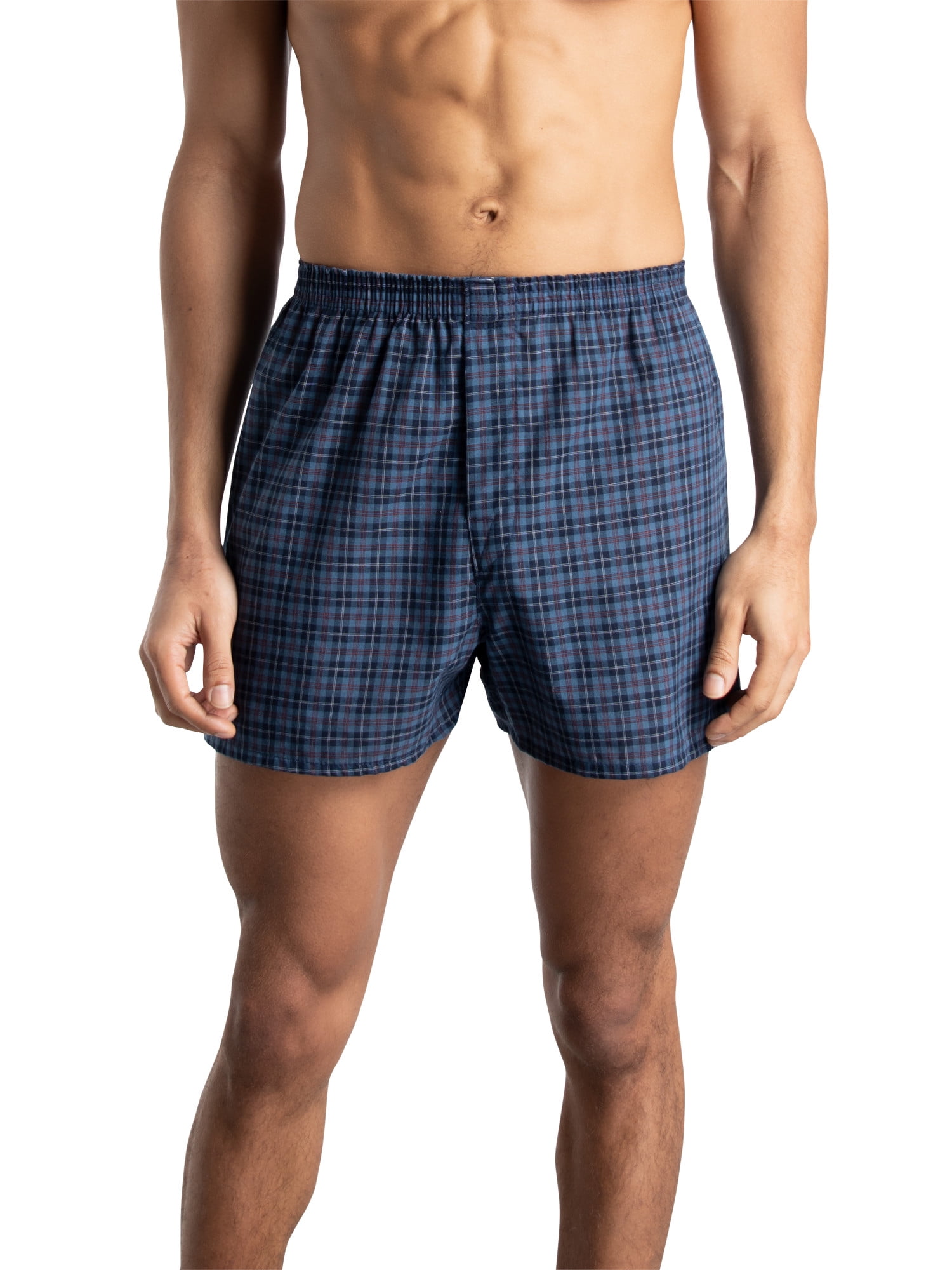 Fruit of the Loom Men s 6 Pack Woven Knit Boxers Relaxed Fit Soft ...