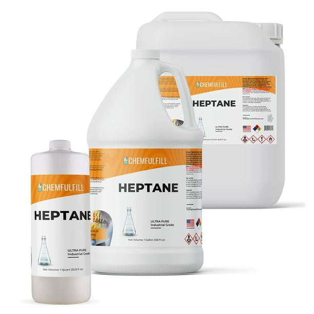 Chemfulfill Heptane - High Purity Heptane Solvent (Pint (16 fl oz ...