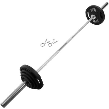 FlexWave 6FT Olympic Barbell Weight Set with 70–160LB 3-Hole Cast Iron ...