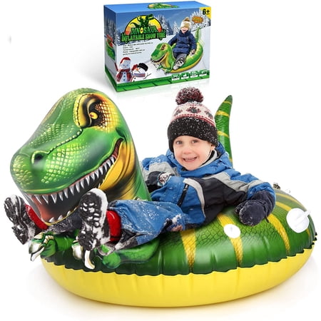 Vary Toys Dinosaur Inflatable Snow Tube Heavy Duty Snow Sled for Kids ...