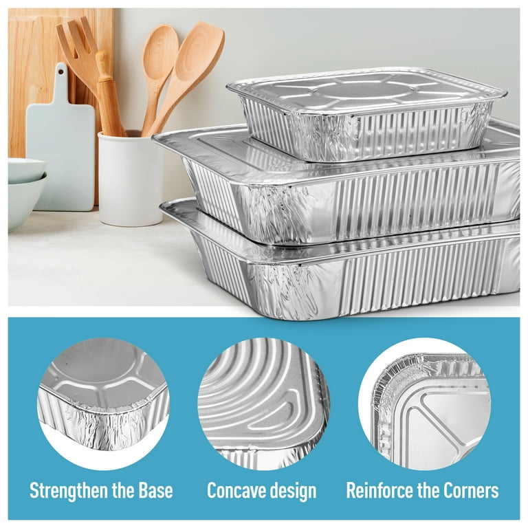 Disposable Baking Pans 50x Mini Aluminum Foil Cake Pans With Lids