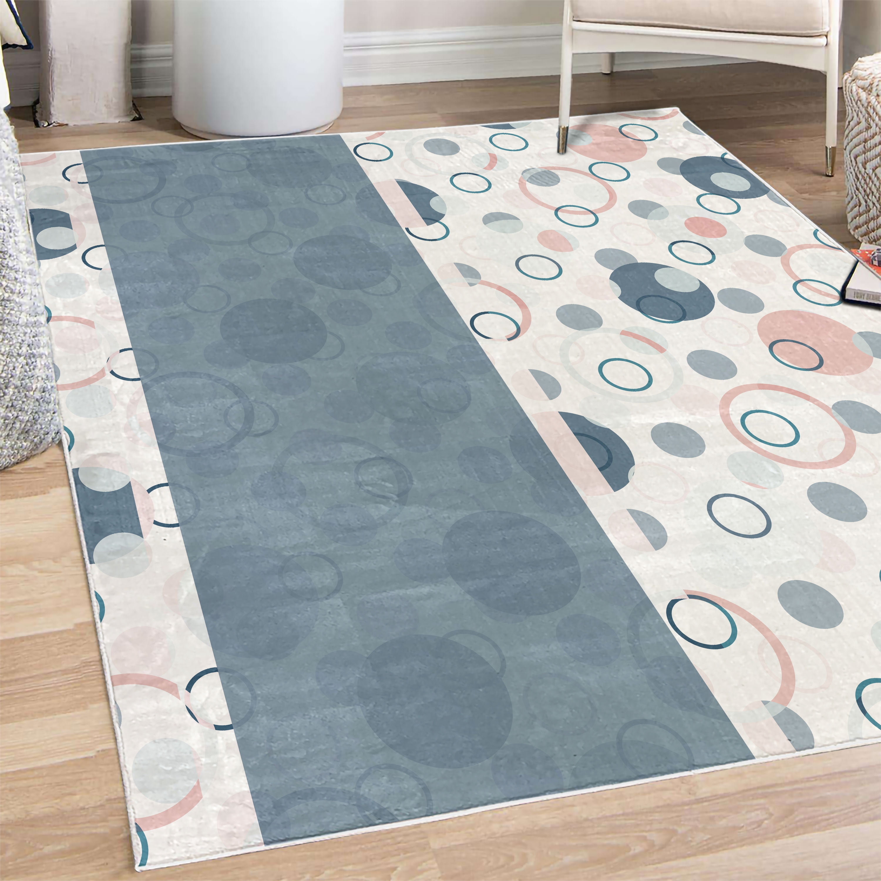 Abstract Decorative Rug, Circular Shaped Round Interlace Forms ...