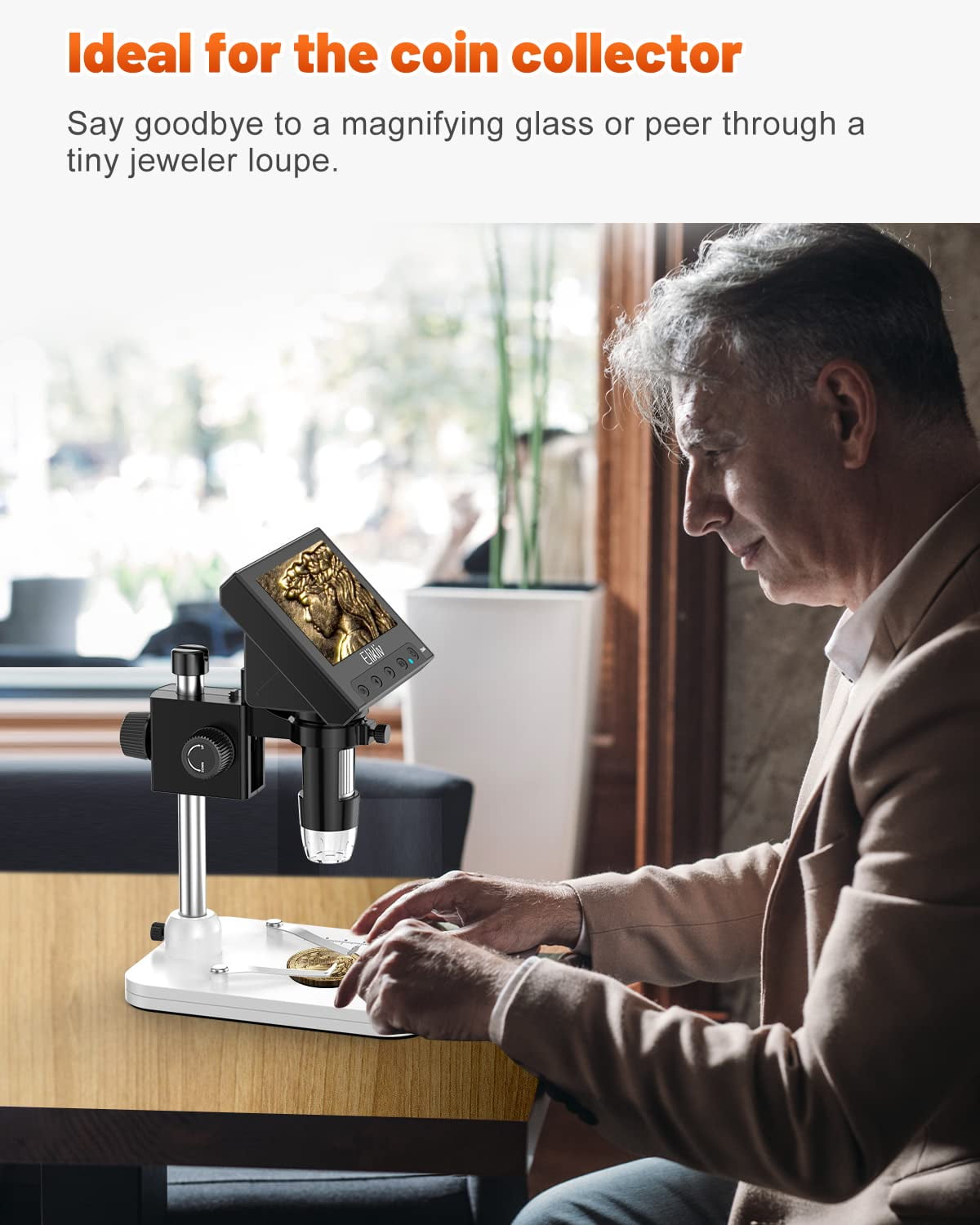 Buy Coin Microscope, 4.3 LCD Digital Microscope 1000x, USB Coin ...