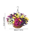 Artificial Hanging Flower Basket, Outdoor Patio Garden Decor, Synthetic ...