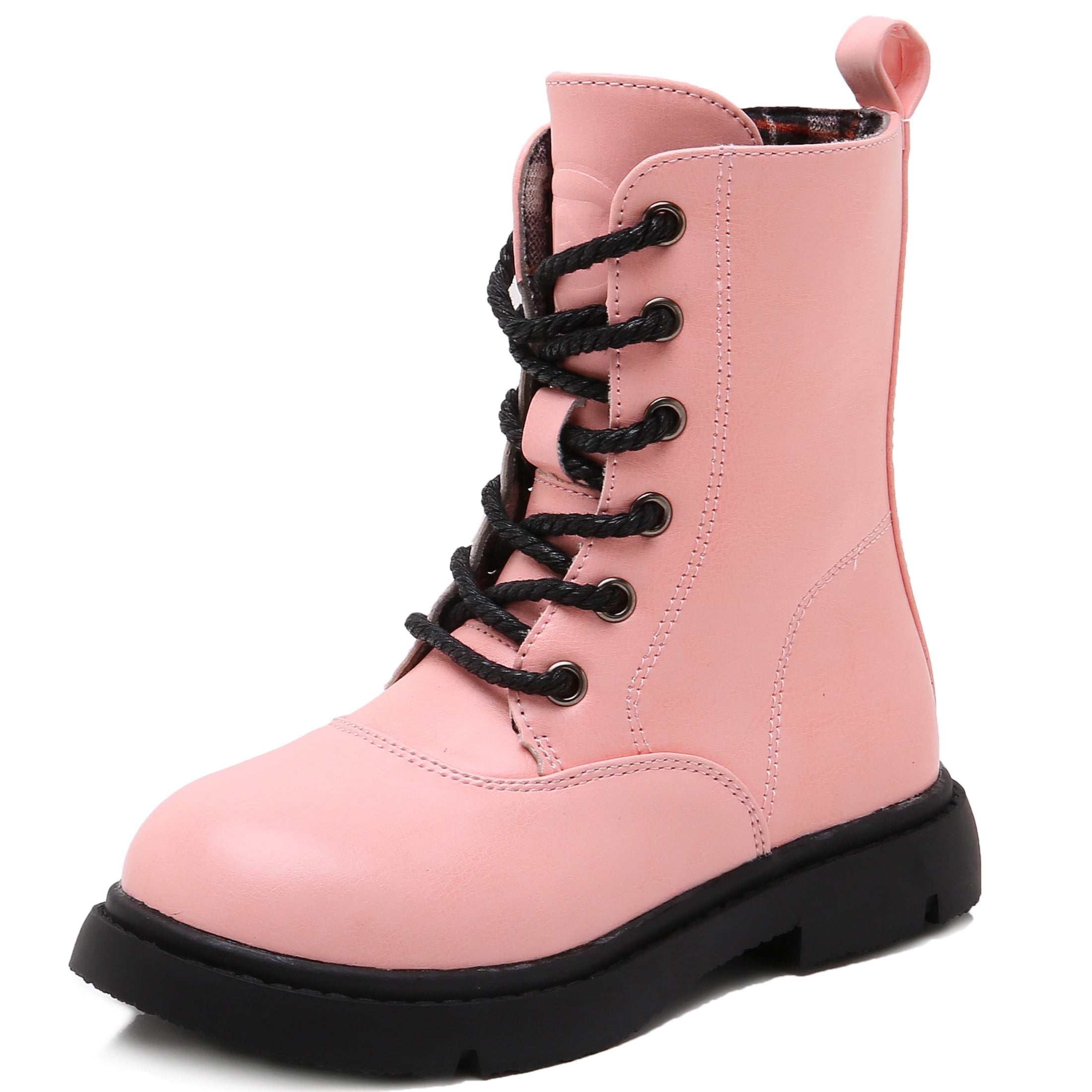 kkdom Boys Girls Kids Combat Boots Unisex Pink 11.5 Little Kid ...
