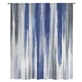 Abstract Navy Blue Sheer Curtains 63 Inch Length, Light Filtering Voile ...