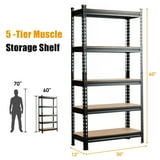 Costway Adjustable 60'' Garage Rack 5-Tier sturdy Metal Storage Shelves ...