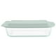 Pyrex Deep 9 x 13" Rectangular Glass Baking Dish with Sage Green Lid, 5 ...