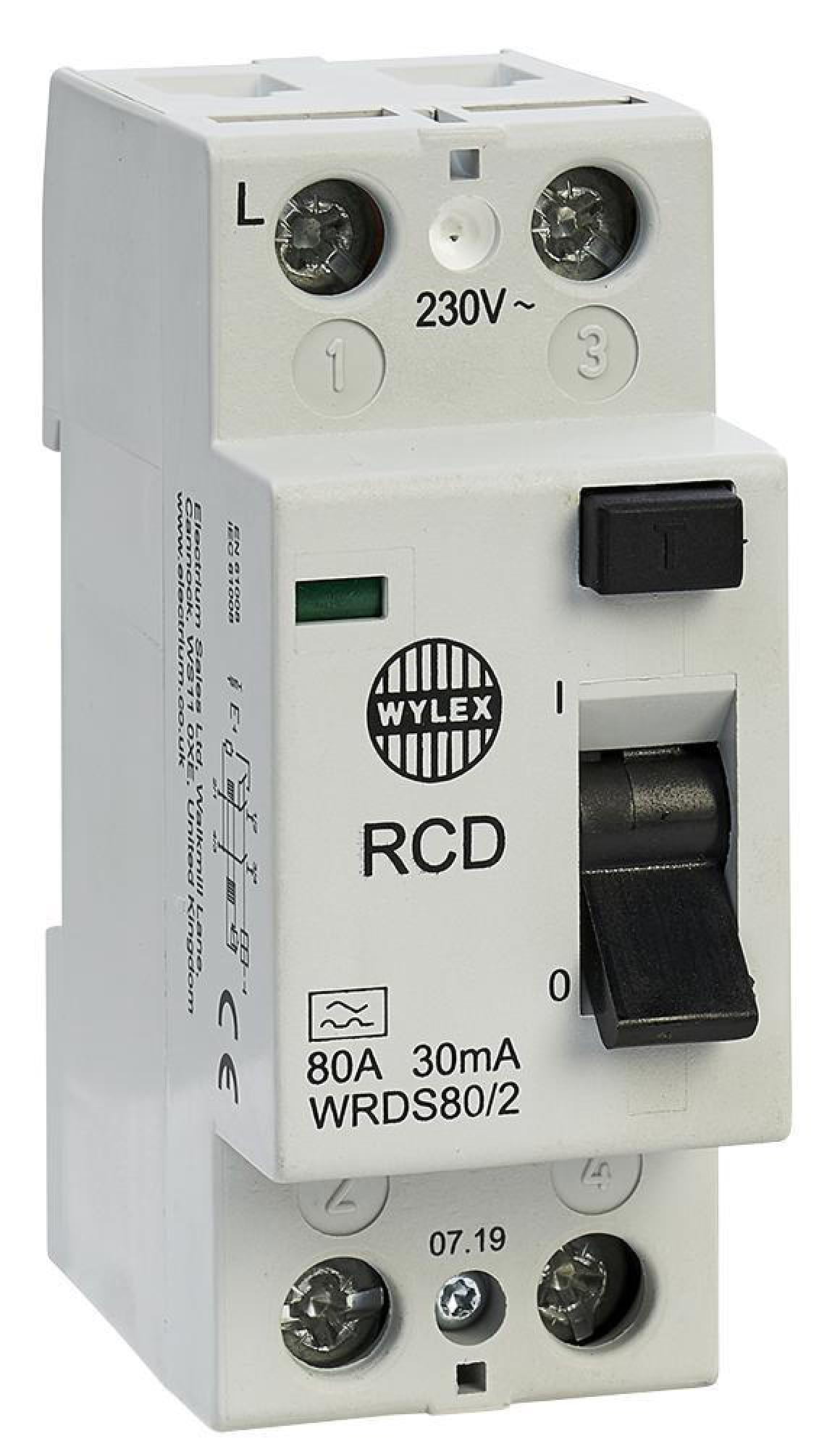 WYLEX - 80A 2-Pole RCD, DC Sensitive, 30mA, Type A - Walmart.com