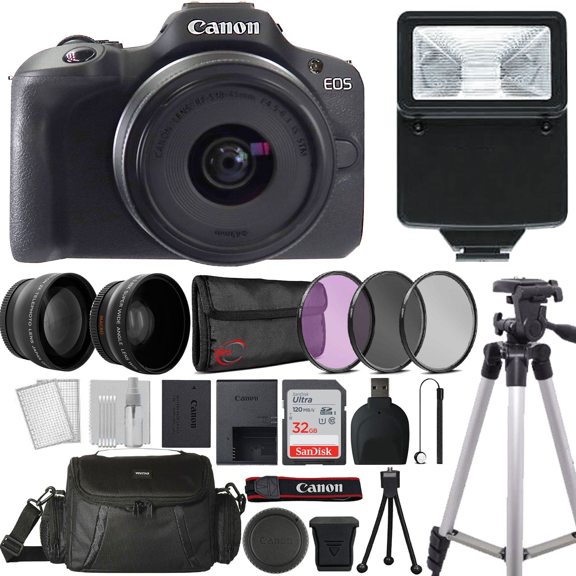 Canon EOS R100 Mirrorless Camera + RF-S 18-45mm IS STM Lens + Case ...