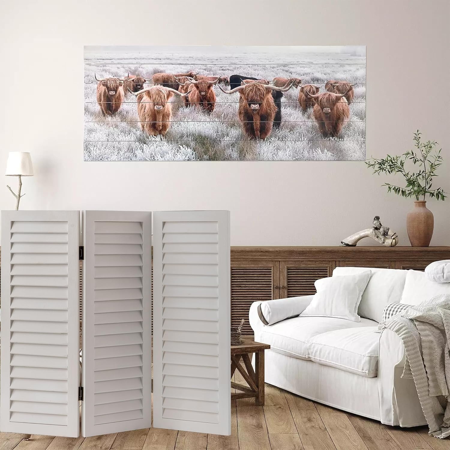 Click here for Sintosin Sofe Room Divider  White Wood Privacy Scr... prices