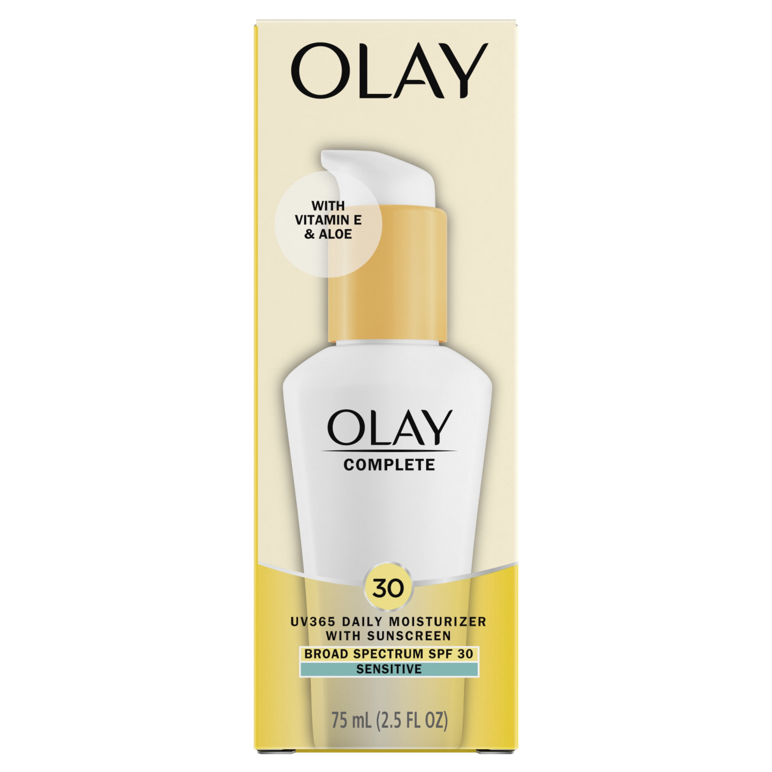 Olay Complete Daily Facial Moisturizer for Sensitive Skin, SPF 30, 2.5 ...