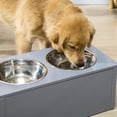 PawHut Elevated Dog Bowls with Storage, 2 Stainless Steel Bowls for M ...