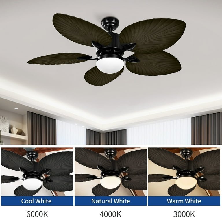 Tropical Leaf Ceiling Fan With Light Banana Leaves 48"/52" Ceiling Fan