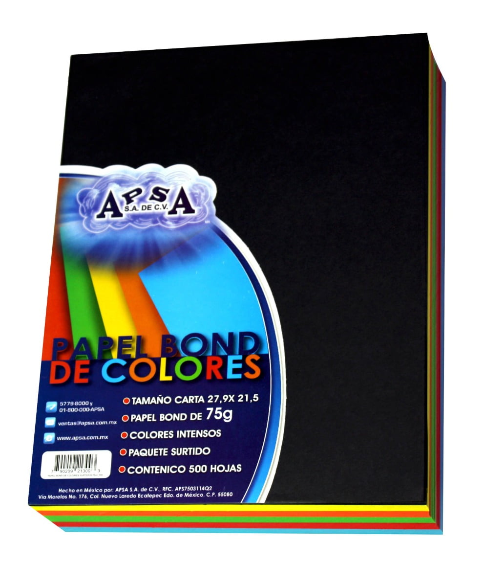 uOffice Colored Bond Paper Bundle 8.5" x 11", 20lbs, 500 Pages ...