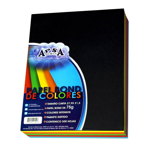 uOffice Colored Bond Paper Bundle 8.5" x 11", 20lbs, 500 Pages ...